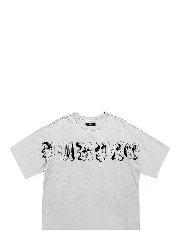 PURPLE BRAND Logo-print Textured-jersey T-shirt - Neutrals