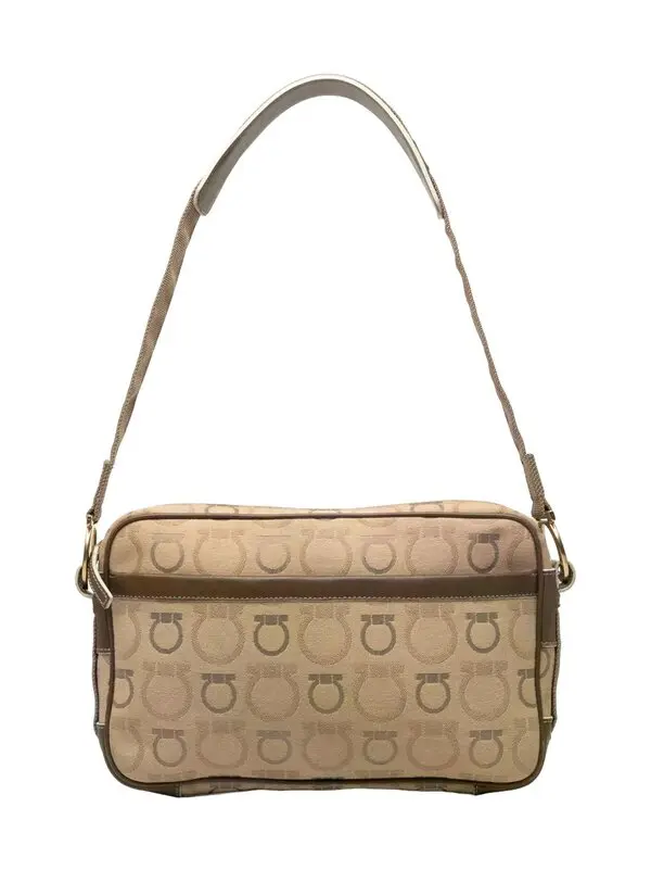 FERRAGAMO 2010-2026 Gancini Canvas Shoulder Bag - Neutrals