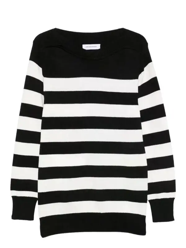 KIKO KOSTADINOV Horizontal-stripe Boat-neck Sweater - Black