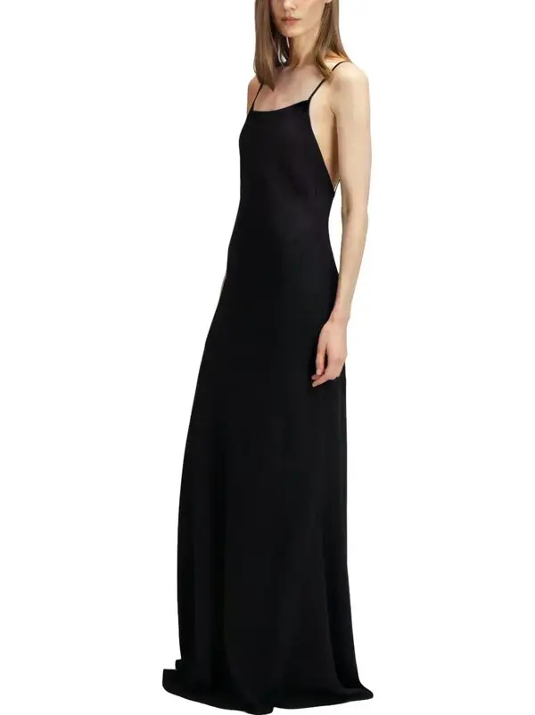 THE ARKOW Laura Open-back Crepe Maxi Dress - Black