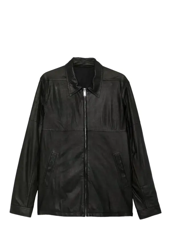 Rick Owens Leather Zip-up Jacket - Black