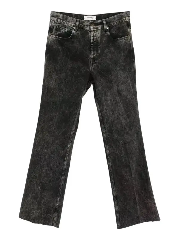 SPINA Acid Wash Flared Jeans - Grey