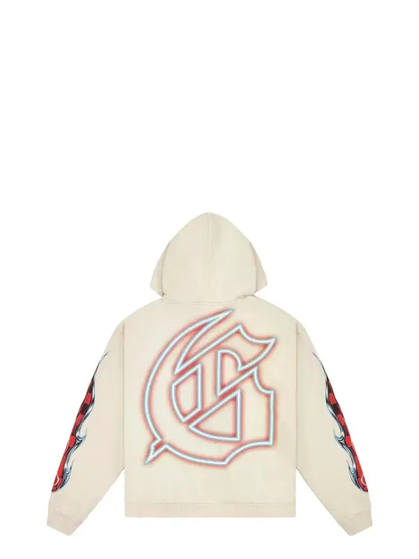 GODSPEED Graphic-print Long-sleeve Hoodie - Neutrals