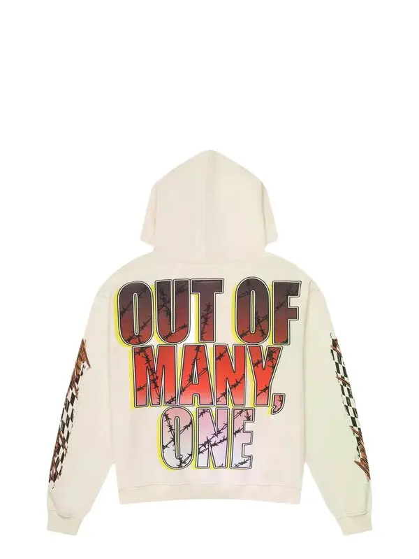 GODSPEED Graphic-print Long-sleeve Hoodie - Neutrals