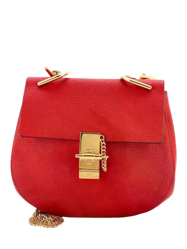 Chloé Drew Leather Small Crossbody Bag - Red
