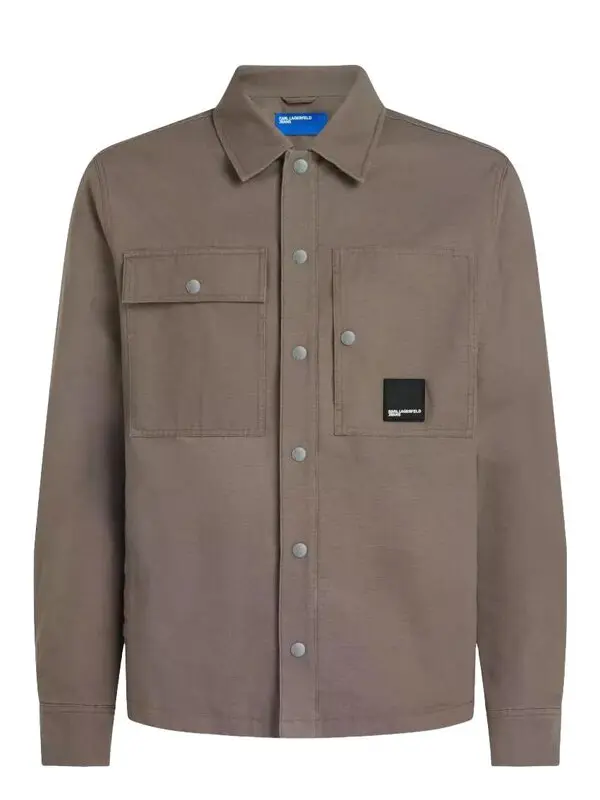 Karl Lagerfeld Logo-patch Shirt Jacket - Brown