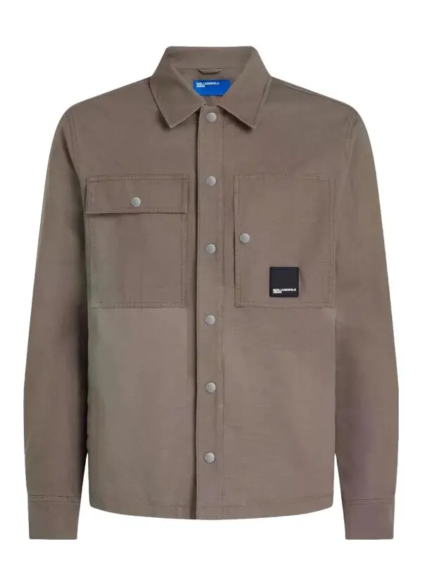 Karl Lagerfeld Logo-patch Shirt Jacket - Brown