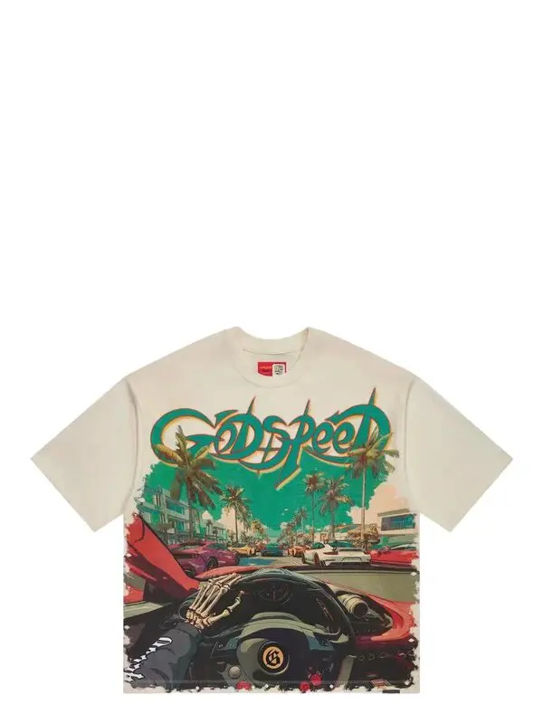 GODSPEED Powersteering Graphic-print T-shirt - Neutrals