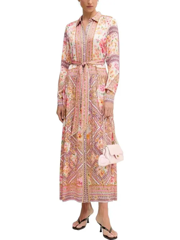 Hale Bob Nicandra Floral-print Belted Maxi Dress - Pink