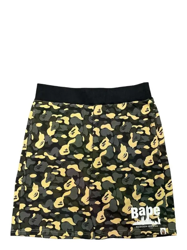 A BATHING APE Camouflage Print Elasticated Waist Shorts - Green