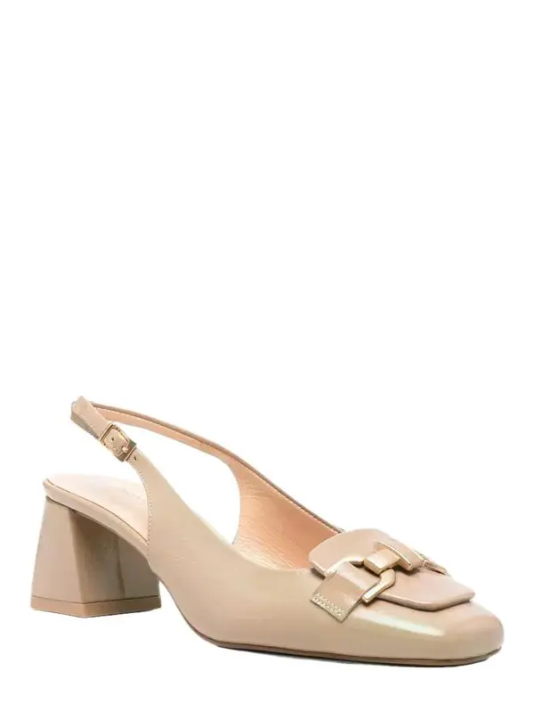 SERGIO MORETTI FIRENZE Beige Patent Slingback Pumps - Neutrals
