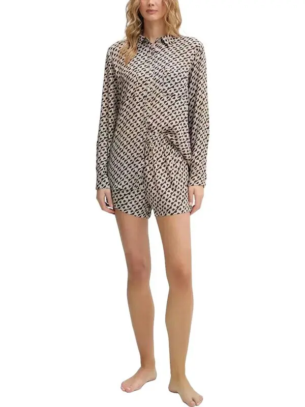 Melissa Odabash Annie Chain-print Drawstring Shorts - Brown