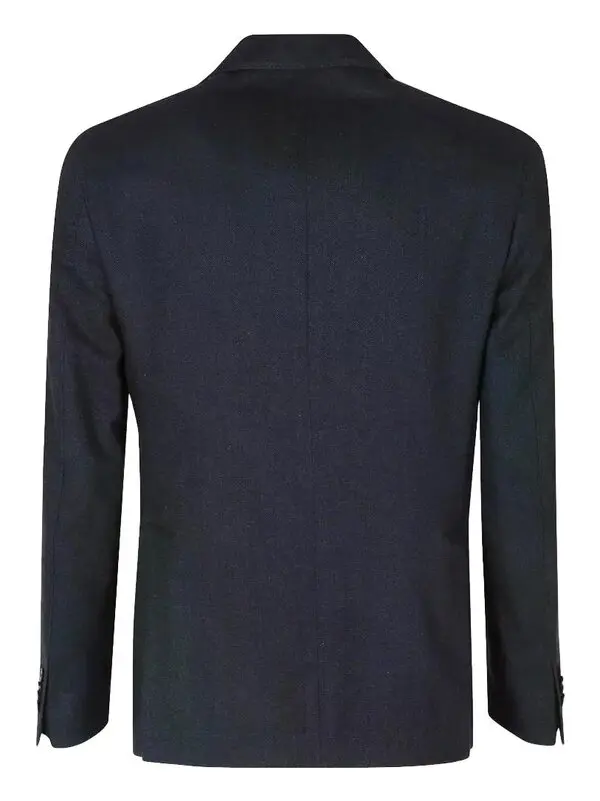 L.B.M. Herringbone-pattern Single-breasted Blazer - Blue