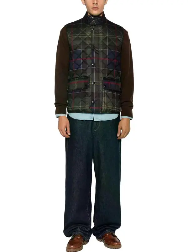 Barbour Quilted Tartan Waistcoat - Green