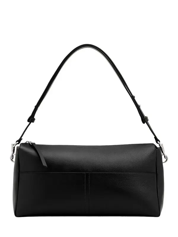 AMI Paris Cow Leather Carrousel Zipped Bag - Black