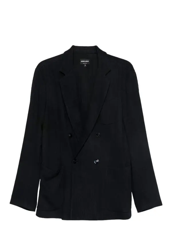 Giorgio Armani Double-breasted Pinstripe Blazer - Blue