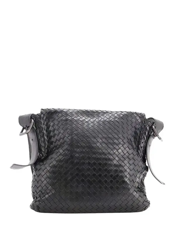 Bottega Veneta Intrecciato Nappa Messenger Bag - Black