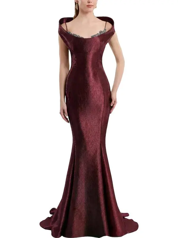 GEMY MAALOUF Sculpted Mermaid Gown - Red