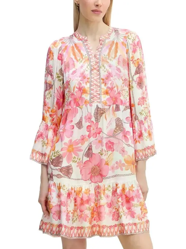 Hale Bob Benilde Charmeuse Floral-print Mini Dress - Pink