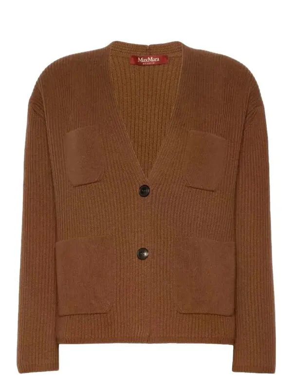 Max Mara Wool And Cashmere V-neck Cardigan - Brown