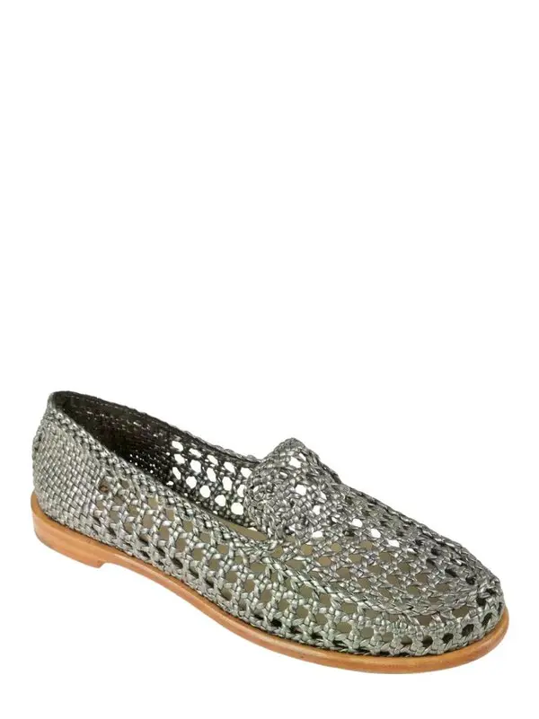 Dragon Diffusion Dolly Woven Leather Loafers - Grey