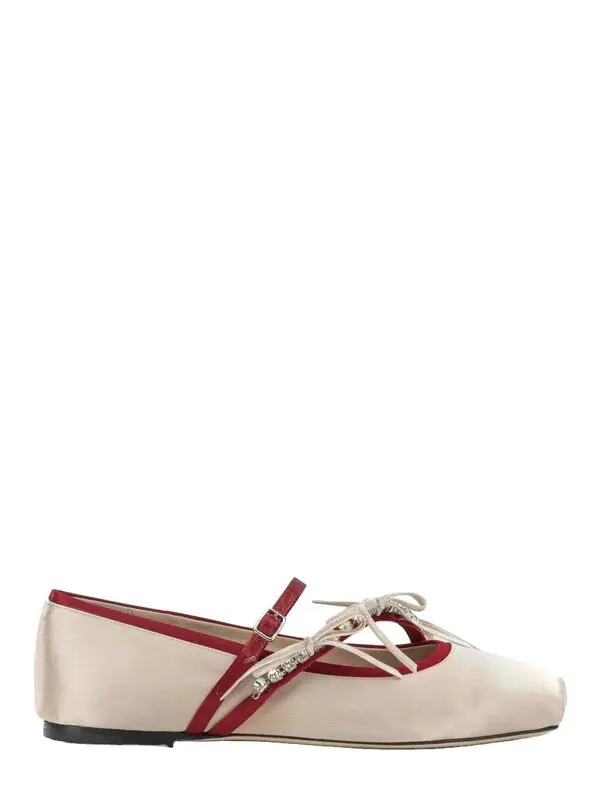 JIMMY CHOO Loli Crystal-embellished Ballet Flats - Neutrals
