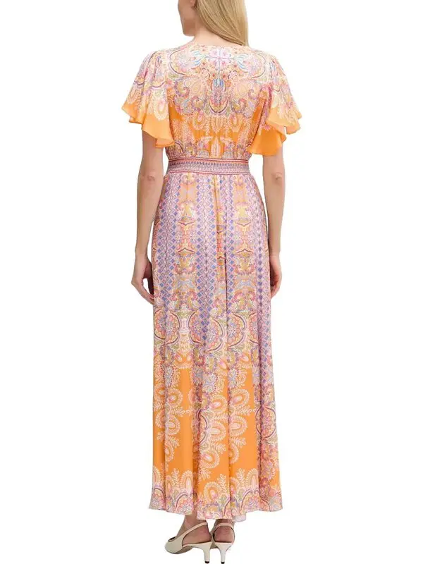 Hale Bob Sandra Charmeuse Paisley-print Maxi Dress - Orange