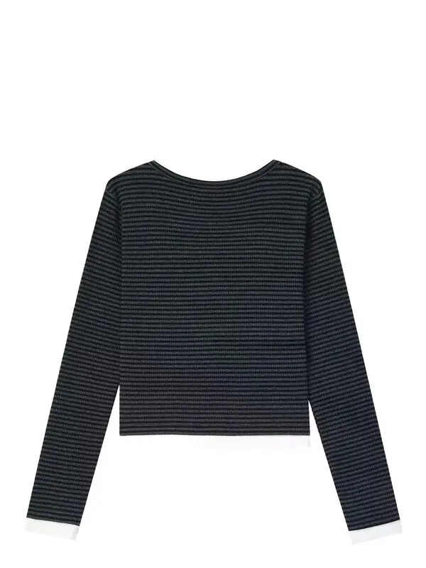 CHOCOOLATE Striped Long-sleeve T-shirt - Black