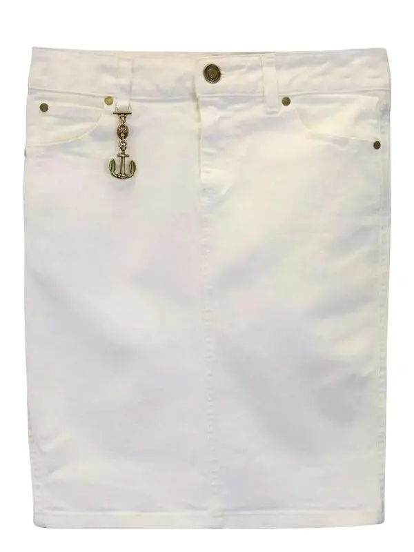 Gucci Anchor Charm Denim Skirt - White