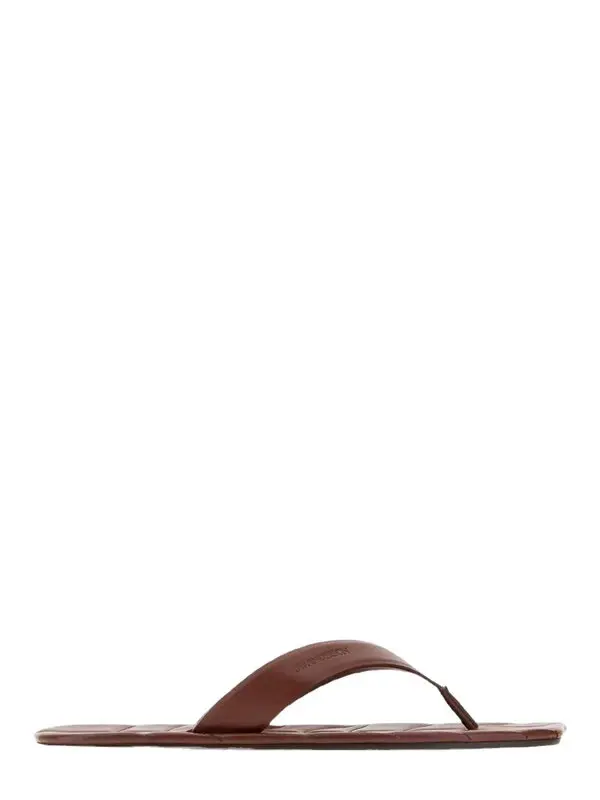 JW Anderson Leaf Quilted Flip-flops - Brown