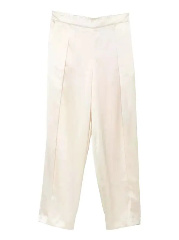 Simkhai Satin Finish Pleated Trousers - Neutrals