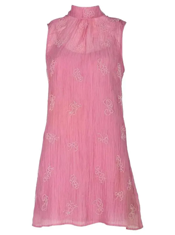 Staud Albee Bead-embellished Mini Dress - Pink