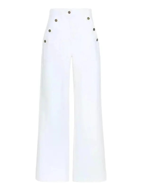 Max Mara Cotton Bull Denim Wide-leg Trousers - White