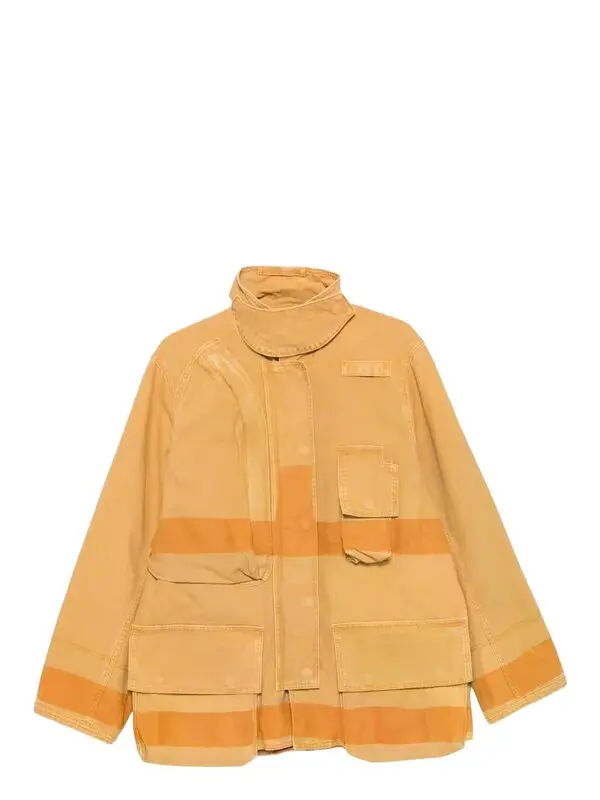 6397 Panelled High-neck Coat - Neutrals