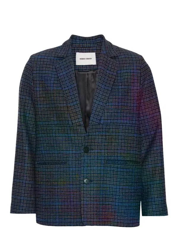 Henrik Vibskov Lonely Check-pattern Blazer - Blue