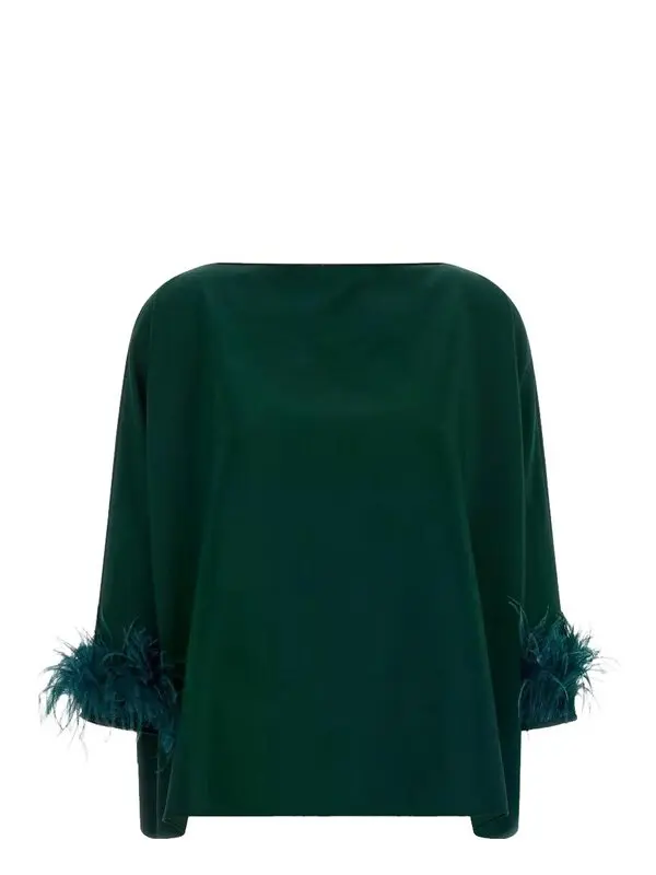 GIANLUCA CAPANNOLO Laura Feather-trim Laura Blouse - Green