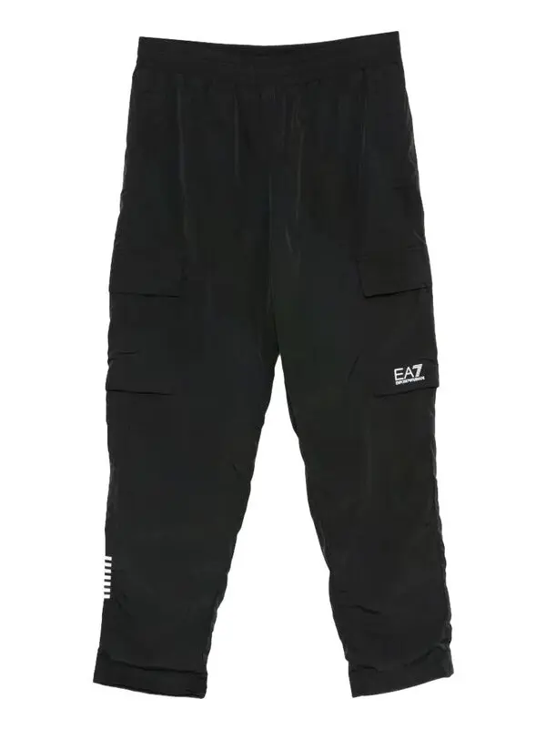 EA7 Logo-print Cargo Pants - Black