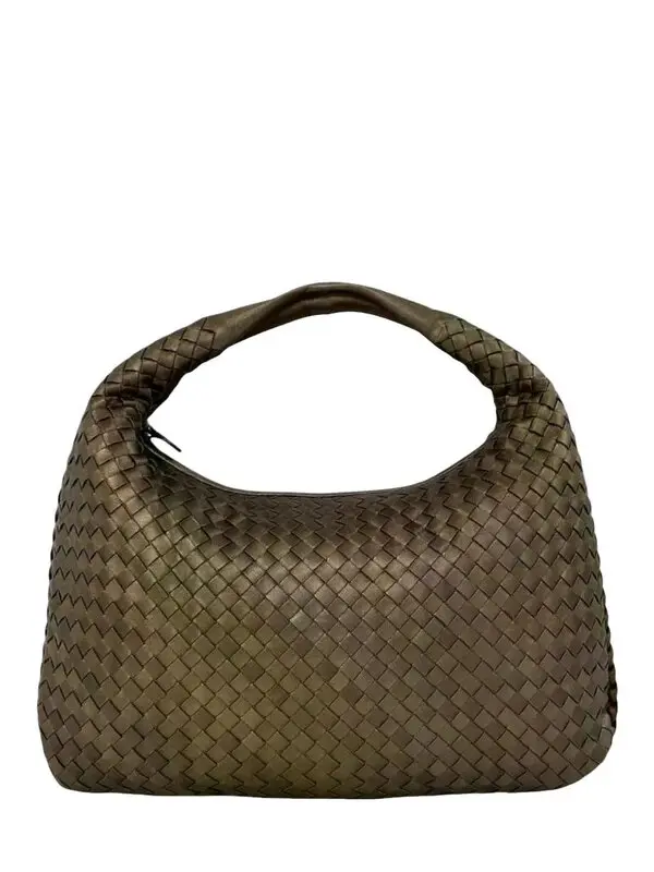 Bottega Veneta 2012-2026 Small Metallic Nappa Intrecciato Veneta Hobo Bag - Brown