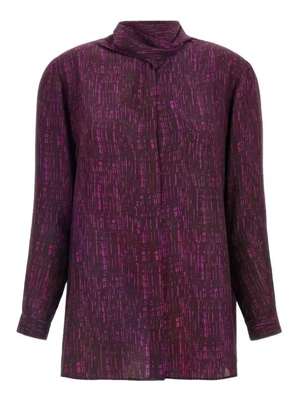 GIANLUCA CAPANNOLO Katherine Abstract-print Silk Shirt - Purple