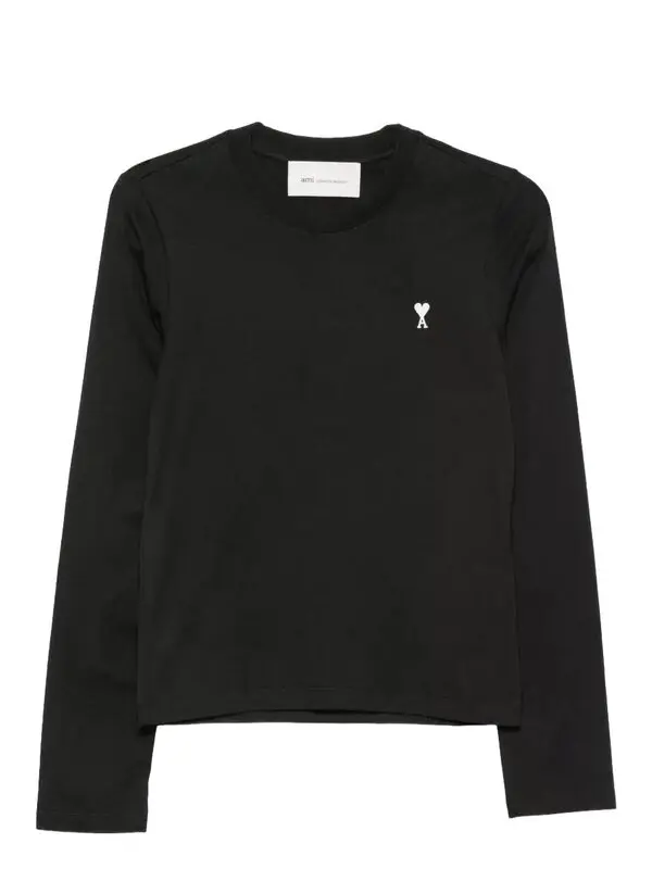 AMI Paris De Coeur Long-sleeve T-shirt - Black