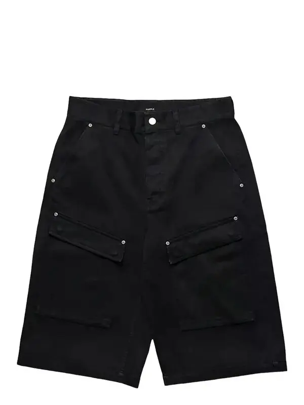 PURPLE BRAND Stone-wash Cargo Shorts - Black