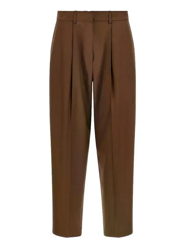 GIANLUCA CAPANNOLO Nora Raw-cut Pleated Trousers - Brown