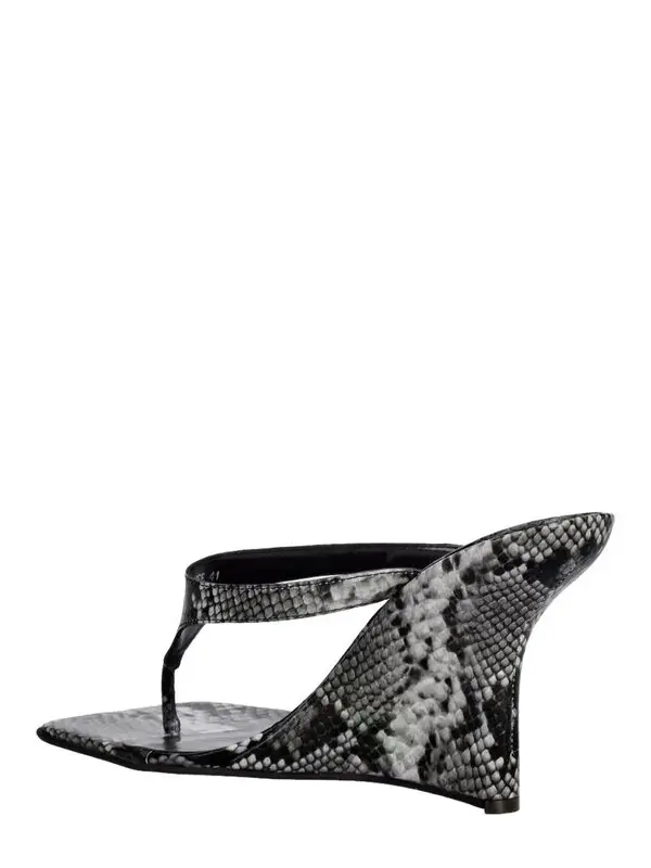 Jeffrey Campbell Romeé Snakeskin-effect Wedge Sandals - Grey