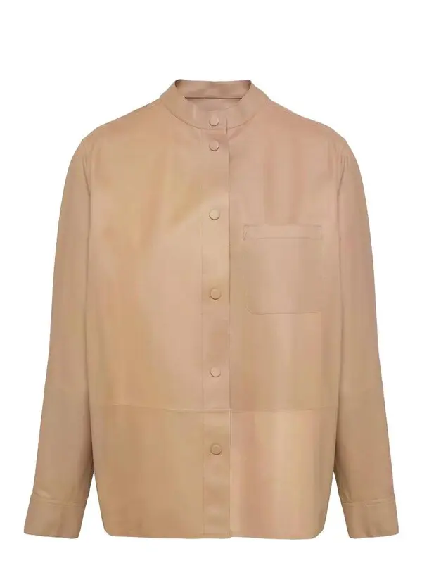 YVES SALOMON Buttoned Lambskin Shirt - Neutrals