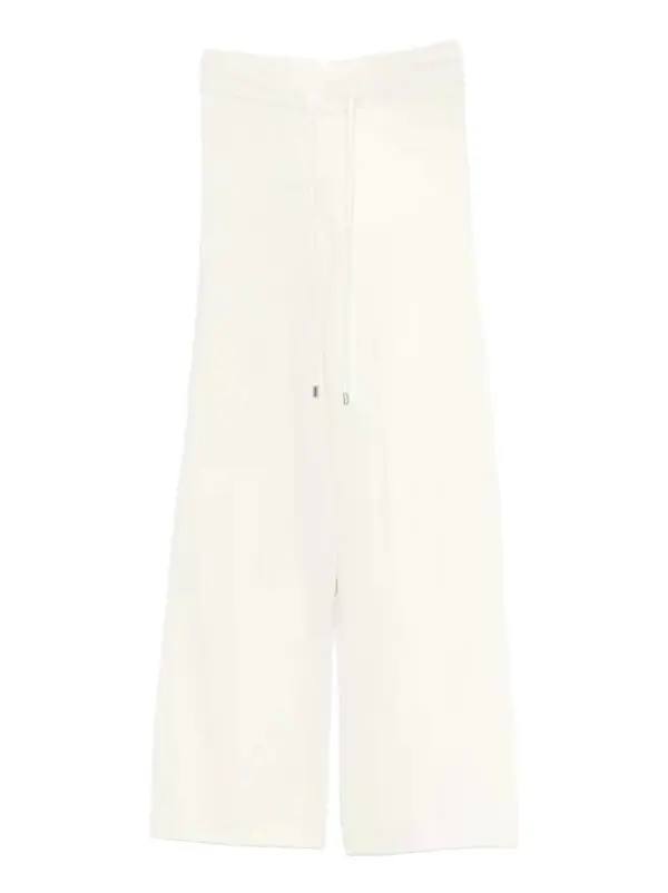 ERMANNO FIRENZE Drawstring Waist Fine Knit Trousers - Neutrals