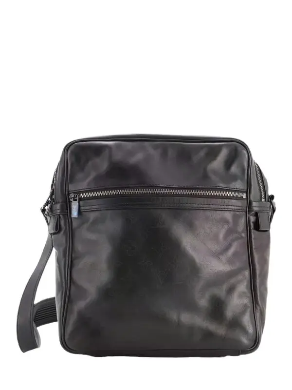 LOUIS VUITTON Clarkson Messenger Bag Monogram Shadow Leather Crossbody Bag - Black