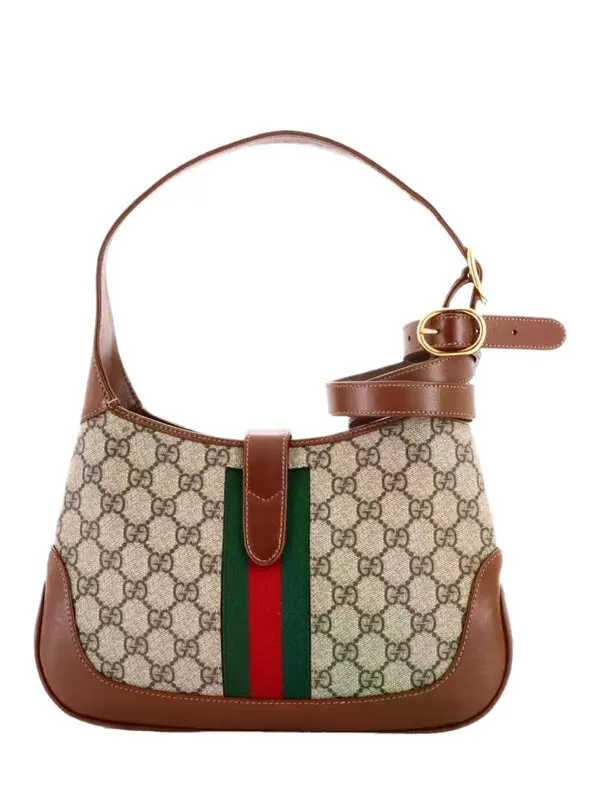 Gucci Jackie 1961 Gg Coated Canvas Small Hobo Bag - Brown