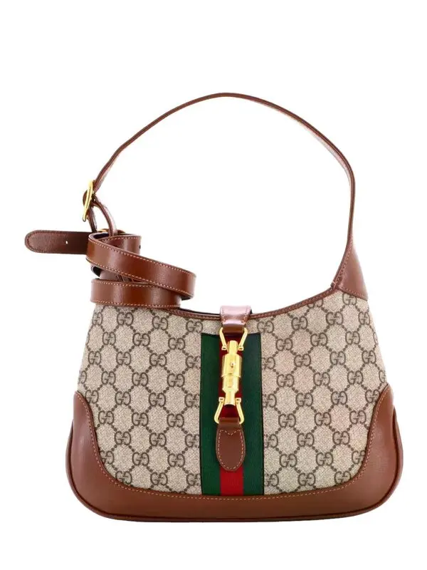 Gucci Jackie 1961 Gg Coated Canvas Small Hobo Bag - Brown