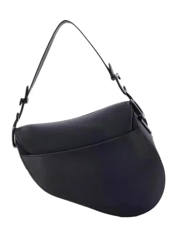 Dior Ultra Matte Saddle Handbag Leather Medium Shoulder Bag - Black