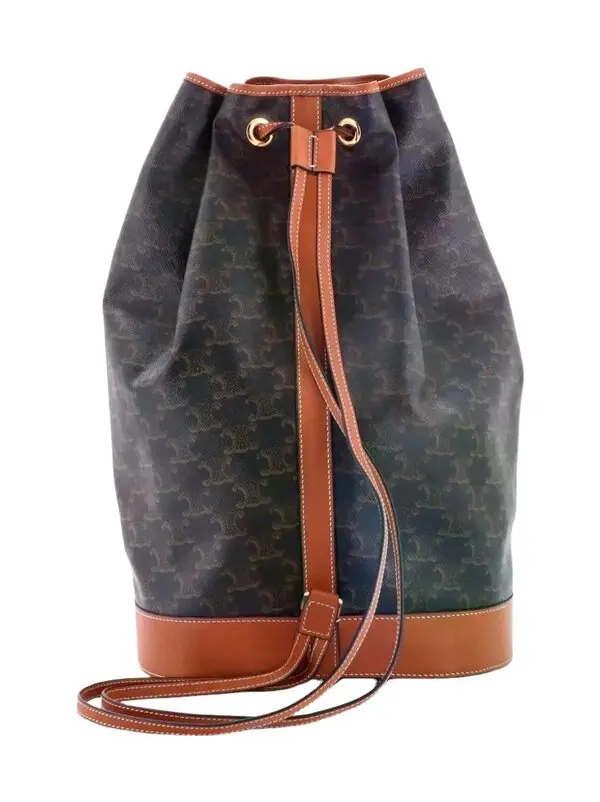 Celine Sailor Triomphe Coated Canvas Bucket Bag - Brown